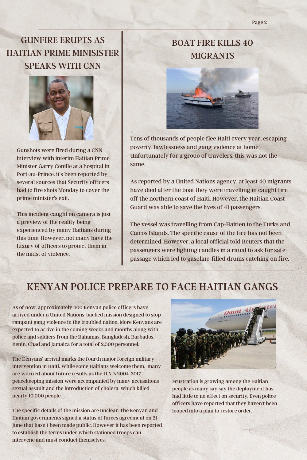 CURRENT HAPPENINGS - ACCORDING TO GLOBAL REPORTING - Haitian Christian ...